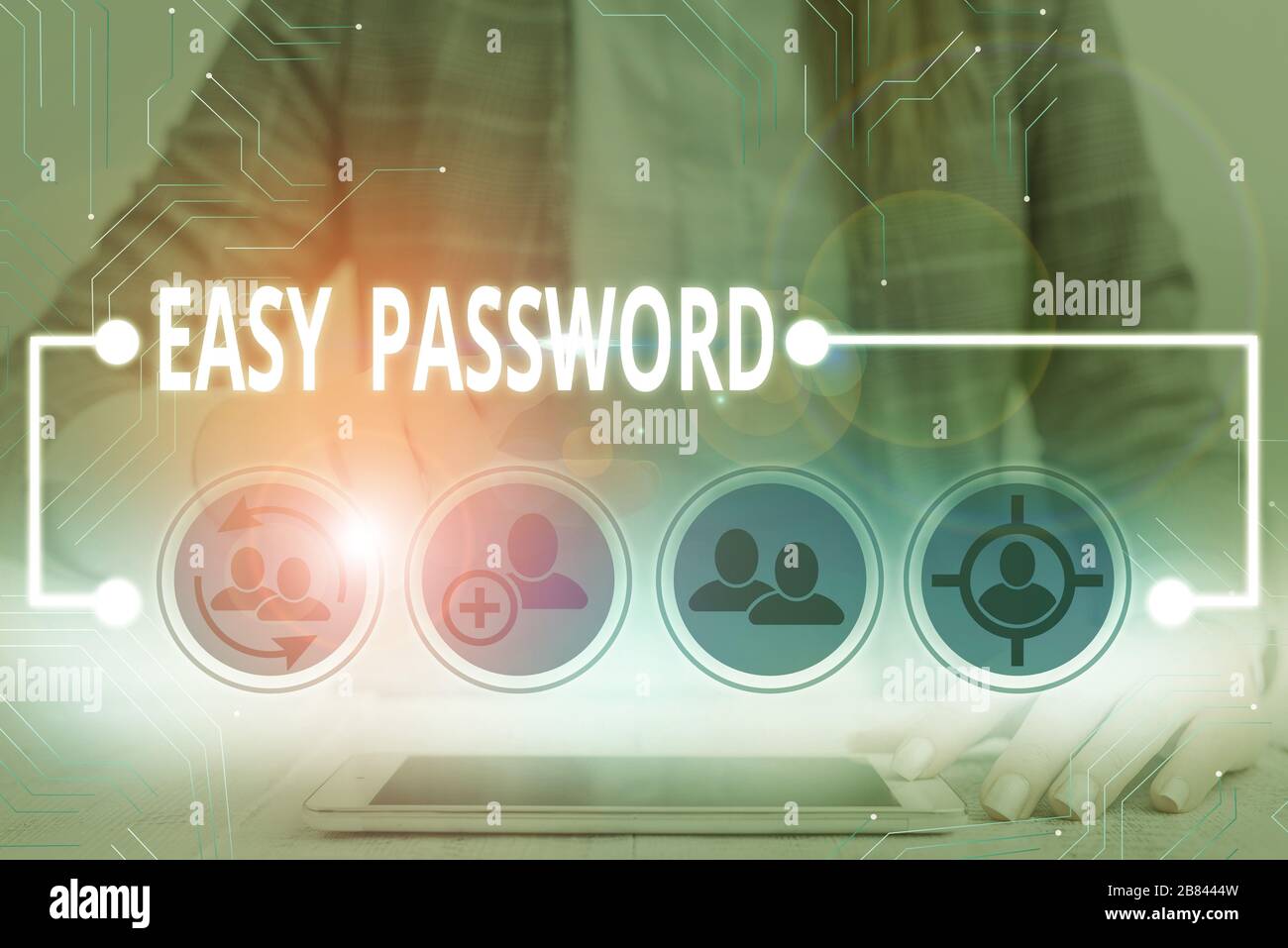 Writing note showing Easy Password. Business concept for Easy code that ...