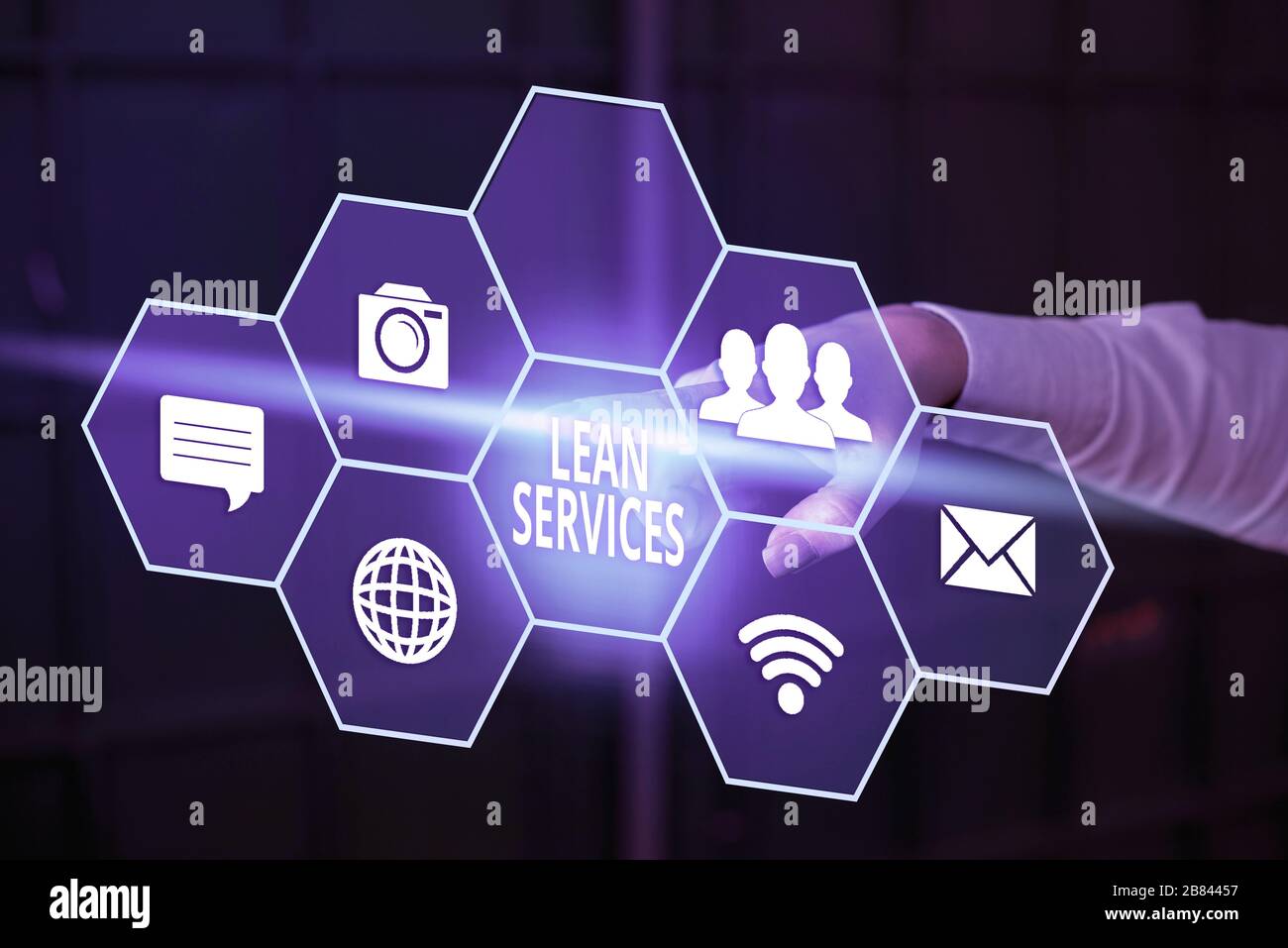 Writing note showing Lean Services. Business concept for application of ...