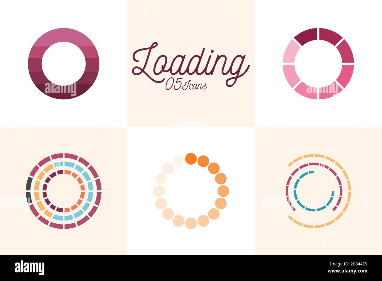 Digital loading circles Stock Vector Images - Alamy