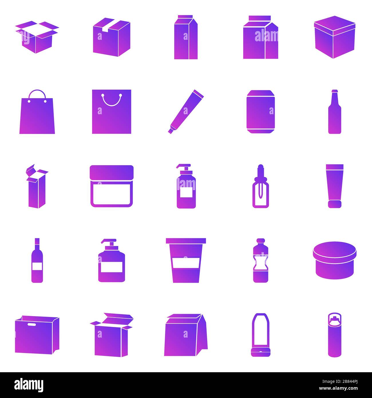 Packaging gradient icons on white background, stock vector Stock Vector ...