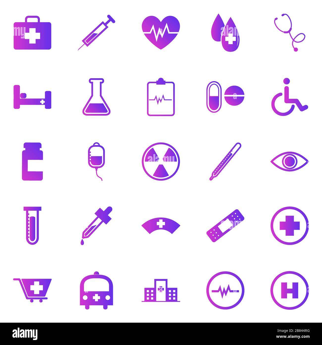Medical gradient icons on white background, stock vector Stock Vector ...
