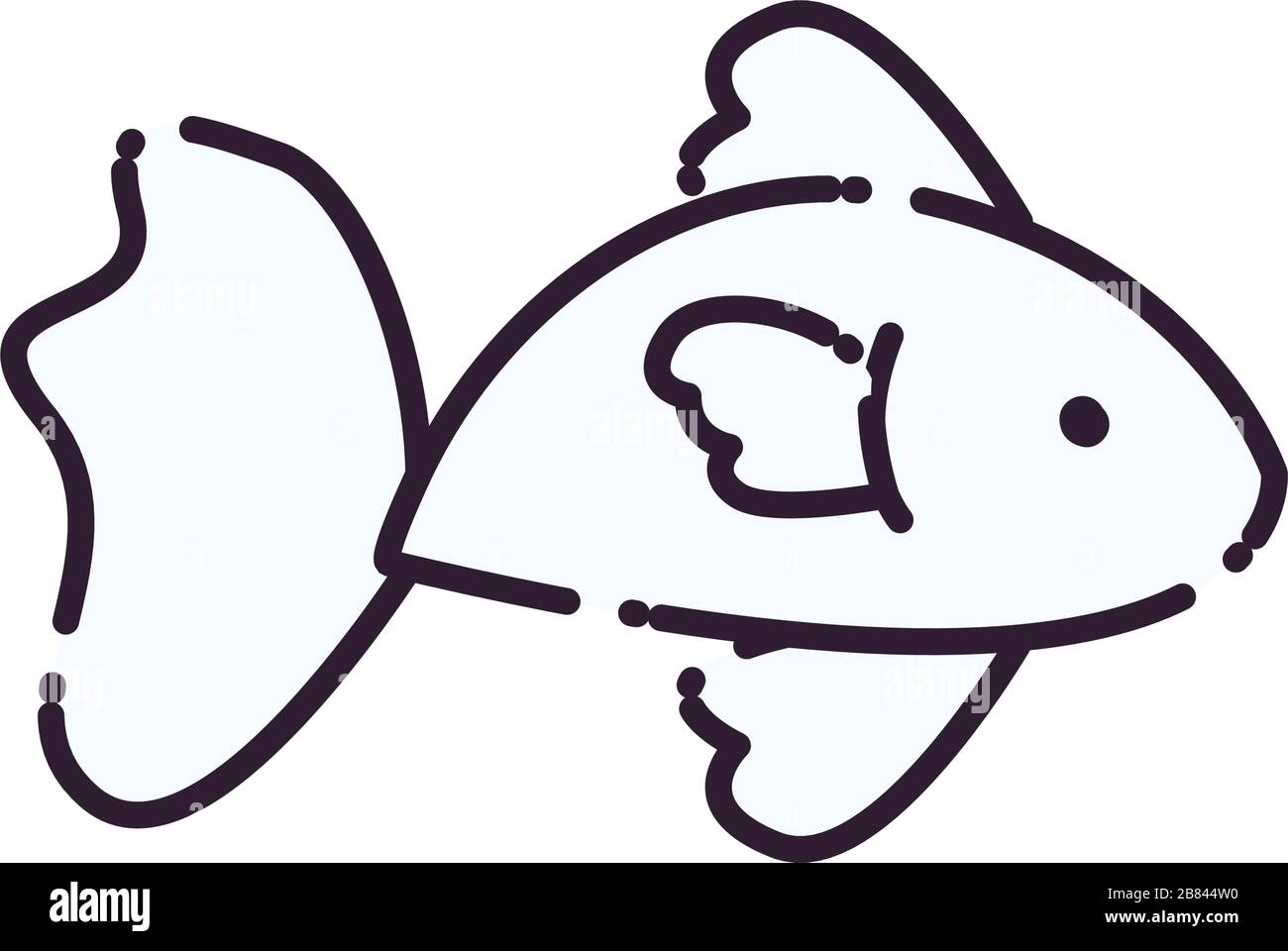 Fish line style icon design Sea life ecosystem fauna ocean underwater ...