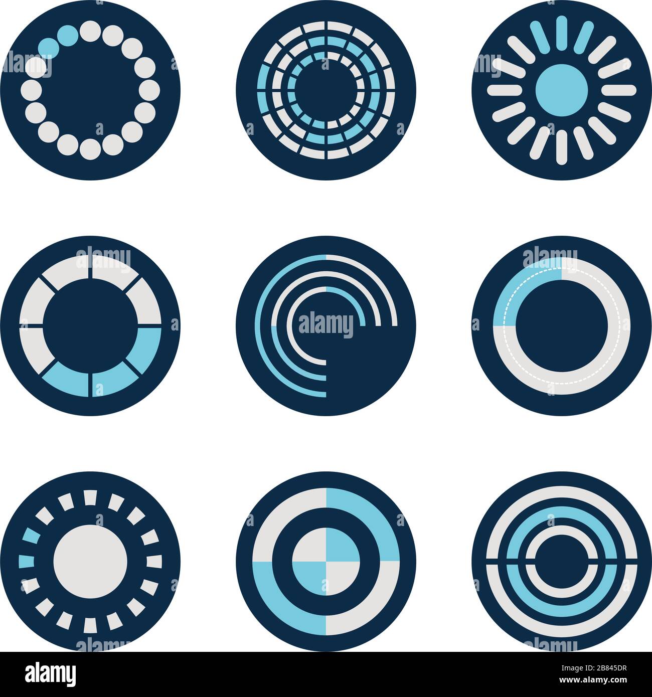 Digital loading circles Cut Out Stock Images & Pictures - Alamy
