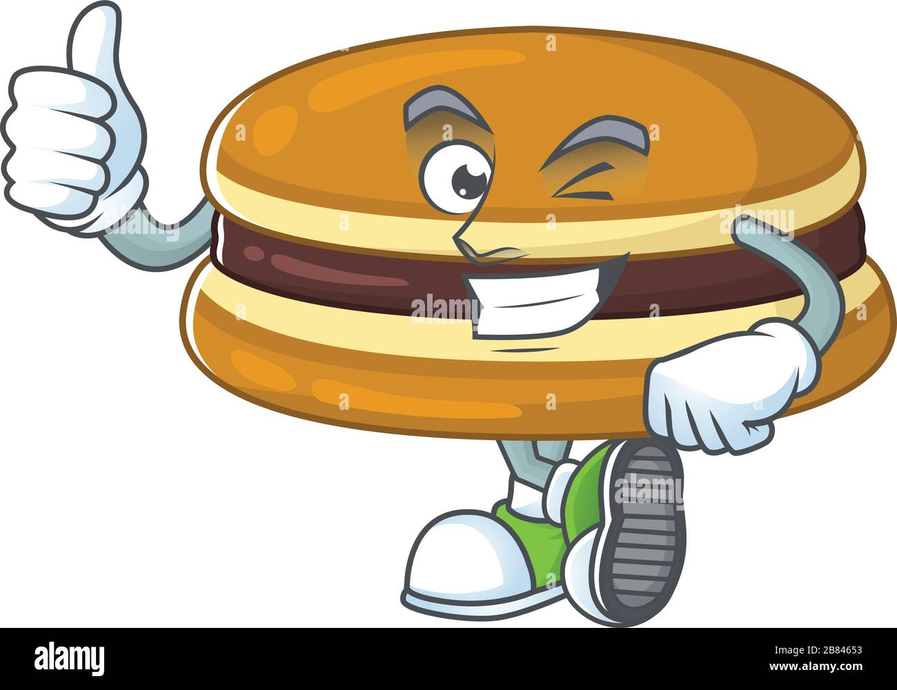 Dorayaki cartoon character making Thumbs up finger Stock Vector Image ...