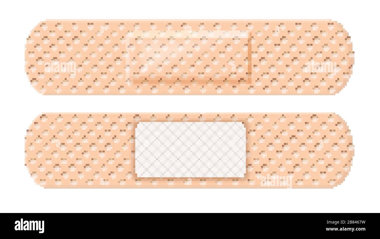 Vector element of band-aid stripe from both sides on white background ...