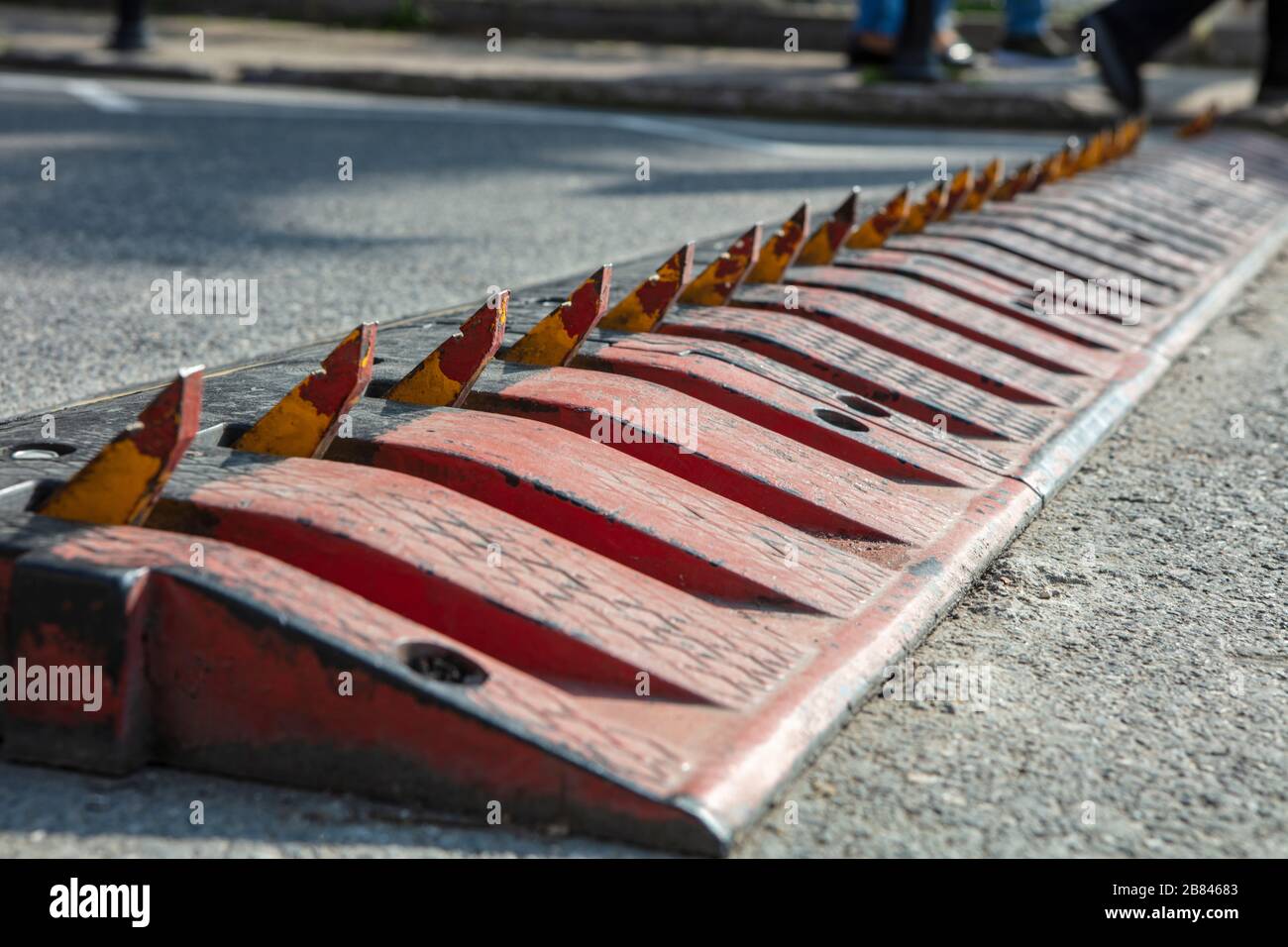 Spikes barrier are frequently used to enforce a directional flow in a ...
