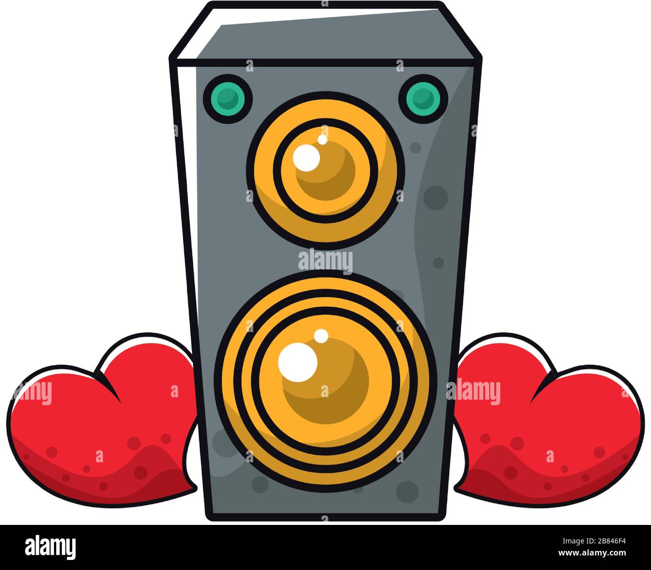 speaker sound audio with hearts love Stock Vector Image & Art - Alamy