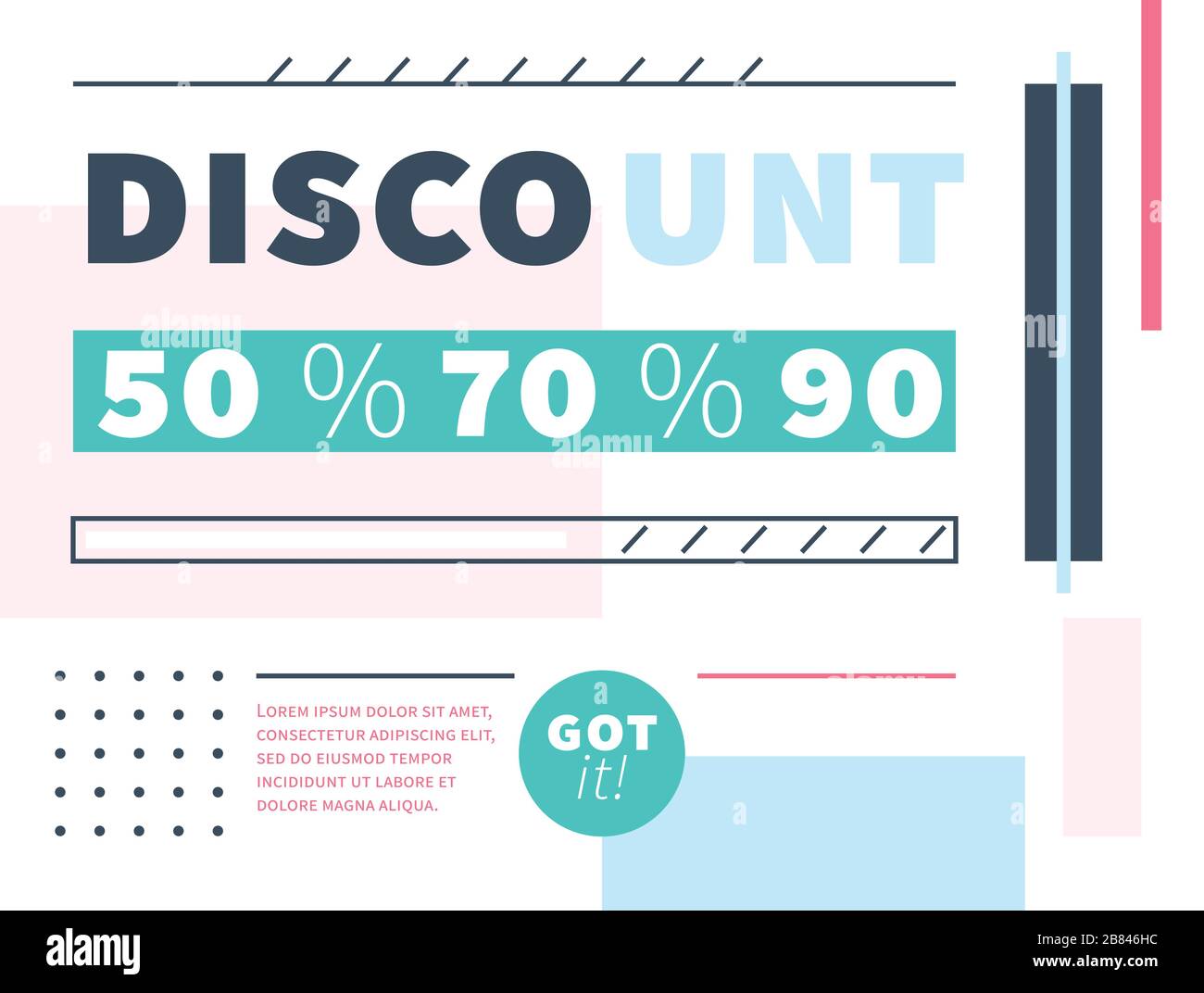 Modern web page design with promotion of discounts on white background ...