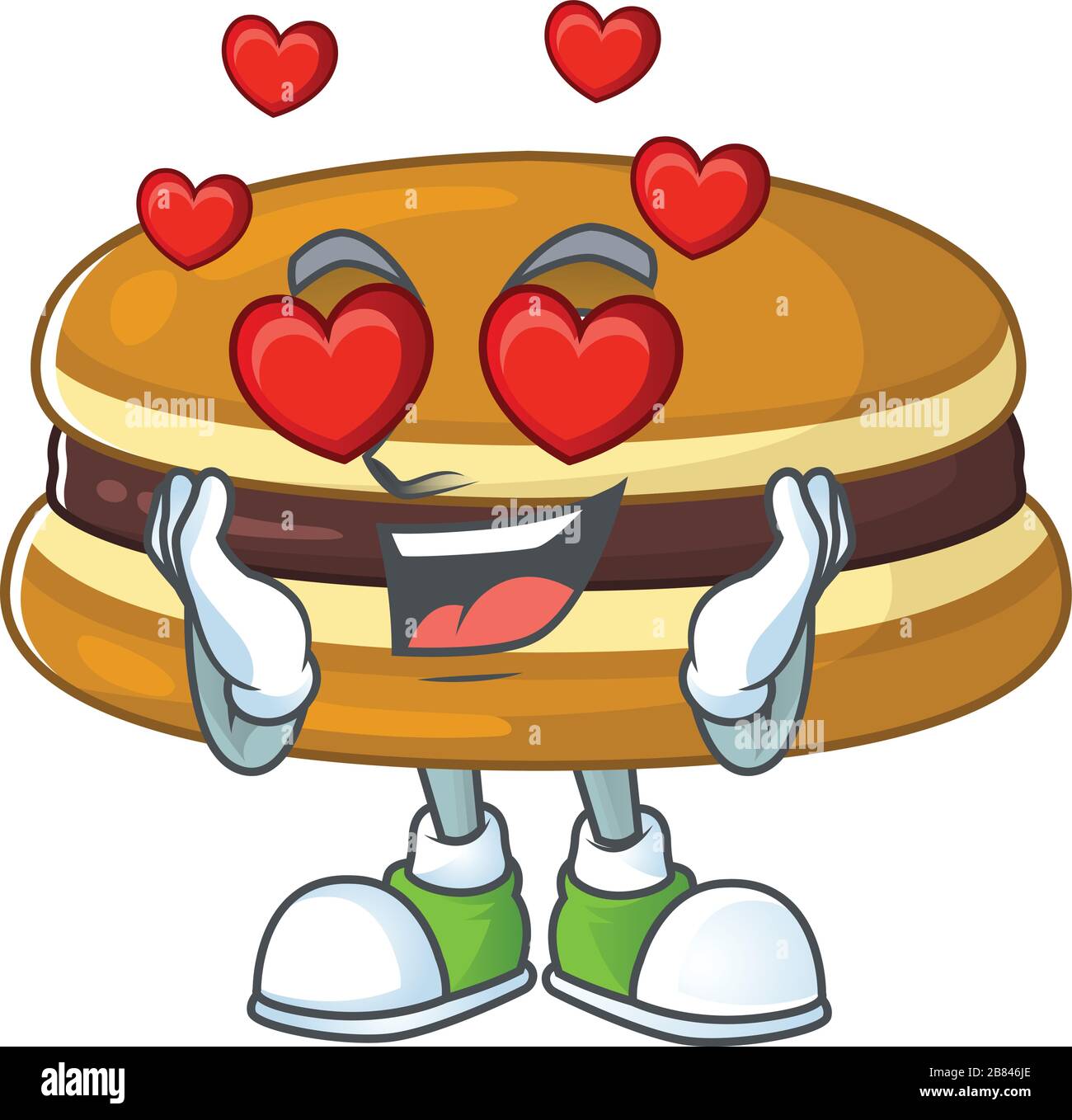 Romantic dorayaki cartoon character with a falling in love face Stock ...