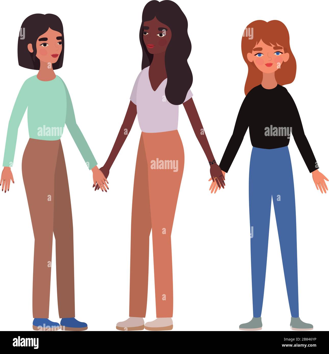 Women holding hands vector design Stock Vector Image & Art - Alamy