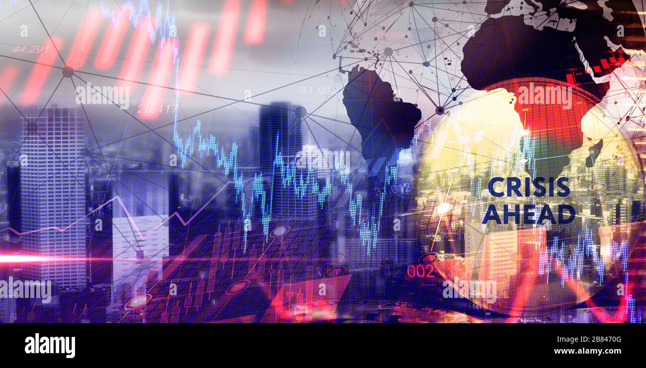Crisis ahead concept for financial problems, risk and economic ...