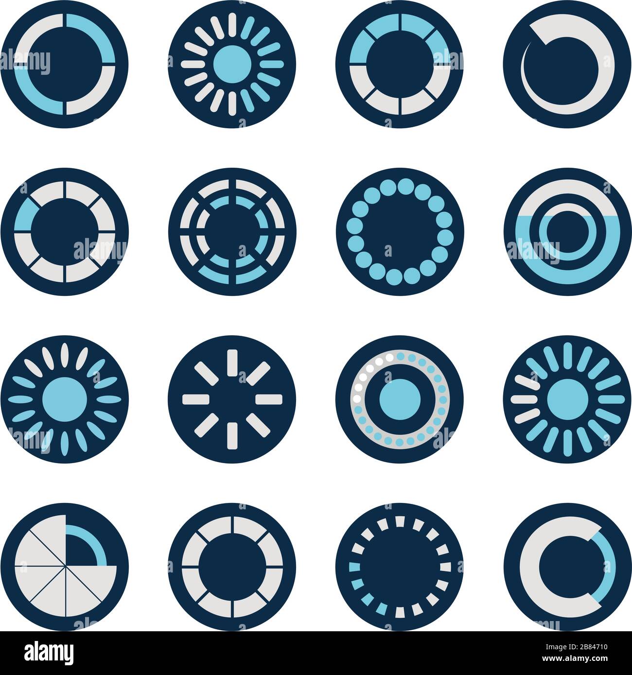 loading circles block style icon set vector design Stock Vector Image ...