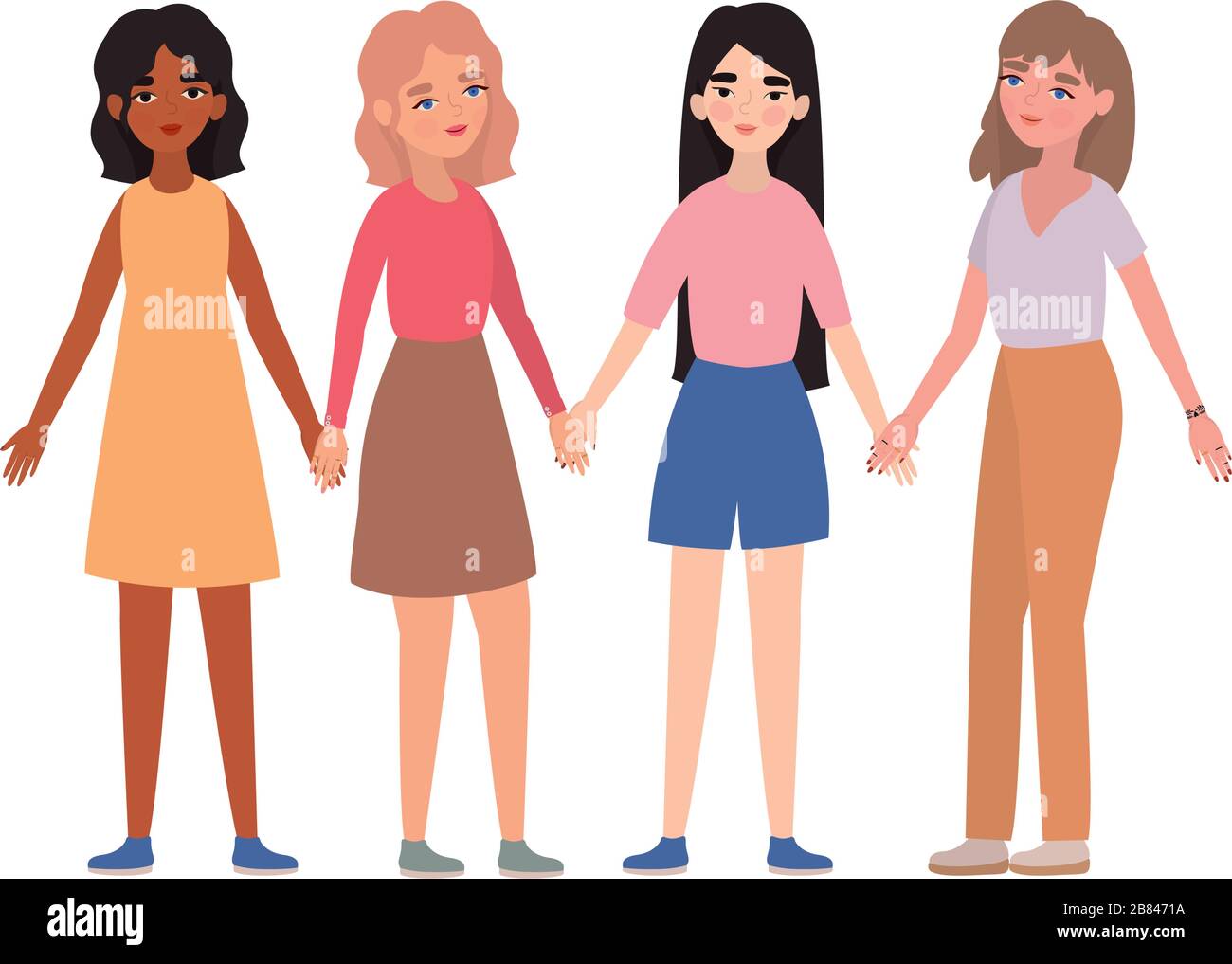 Women holding hands vector design Stock Vector Image & Art - Alamy