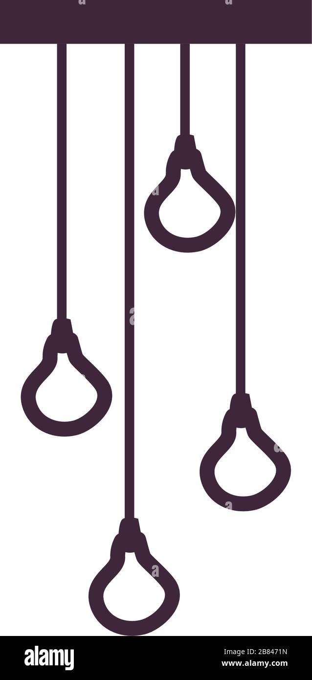 Light bulbs lamp line style icon design, Home room decoration interior ...