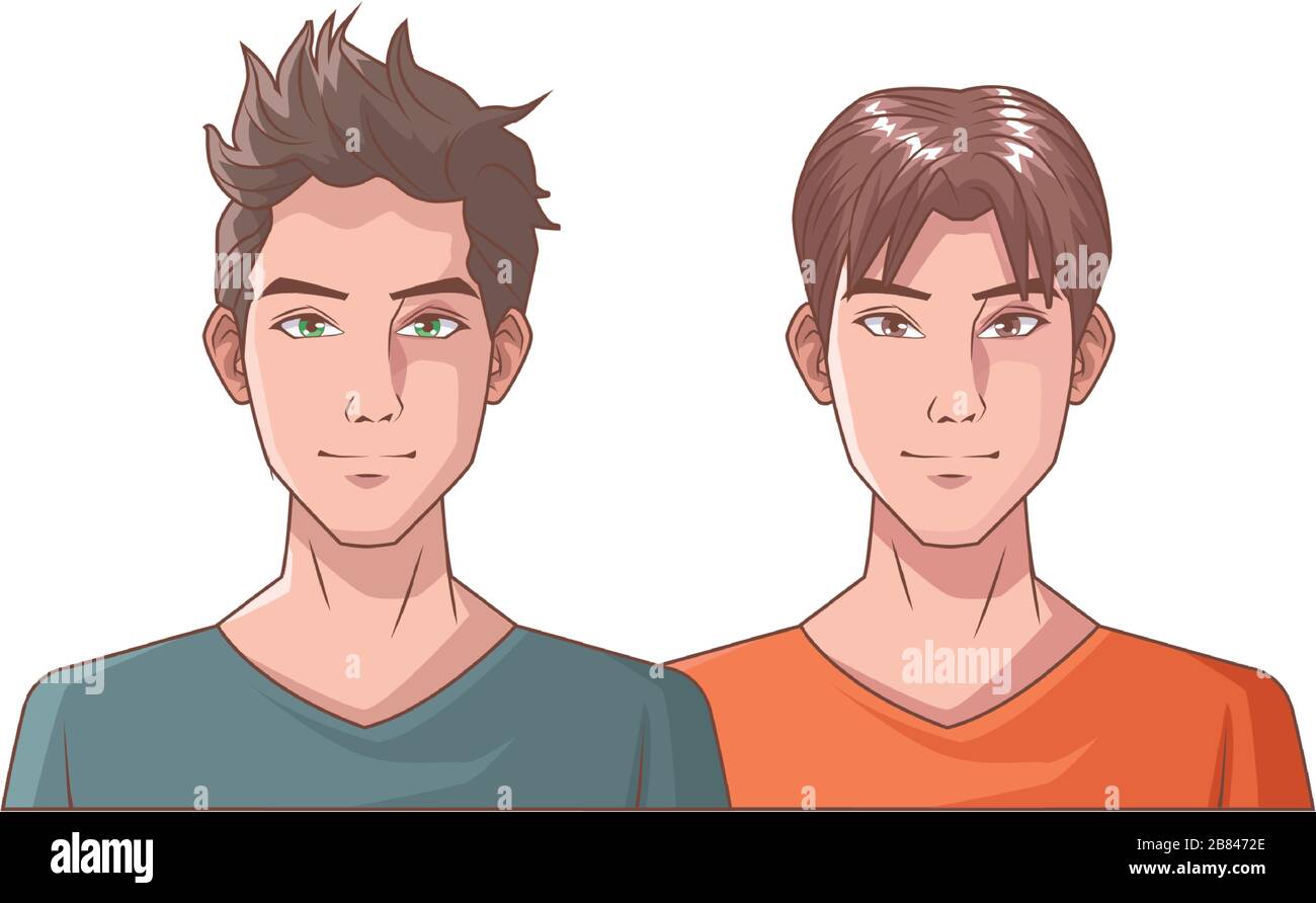 young men friends avatars characters Stock Vector Image & Art - Alamy