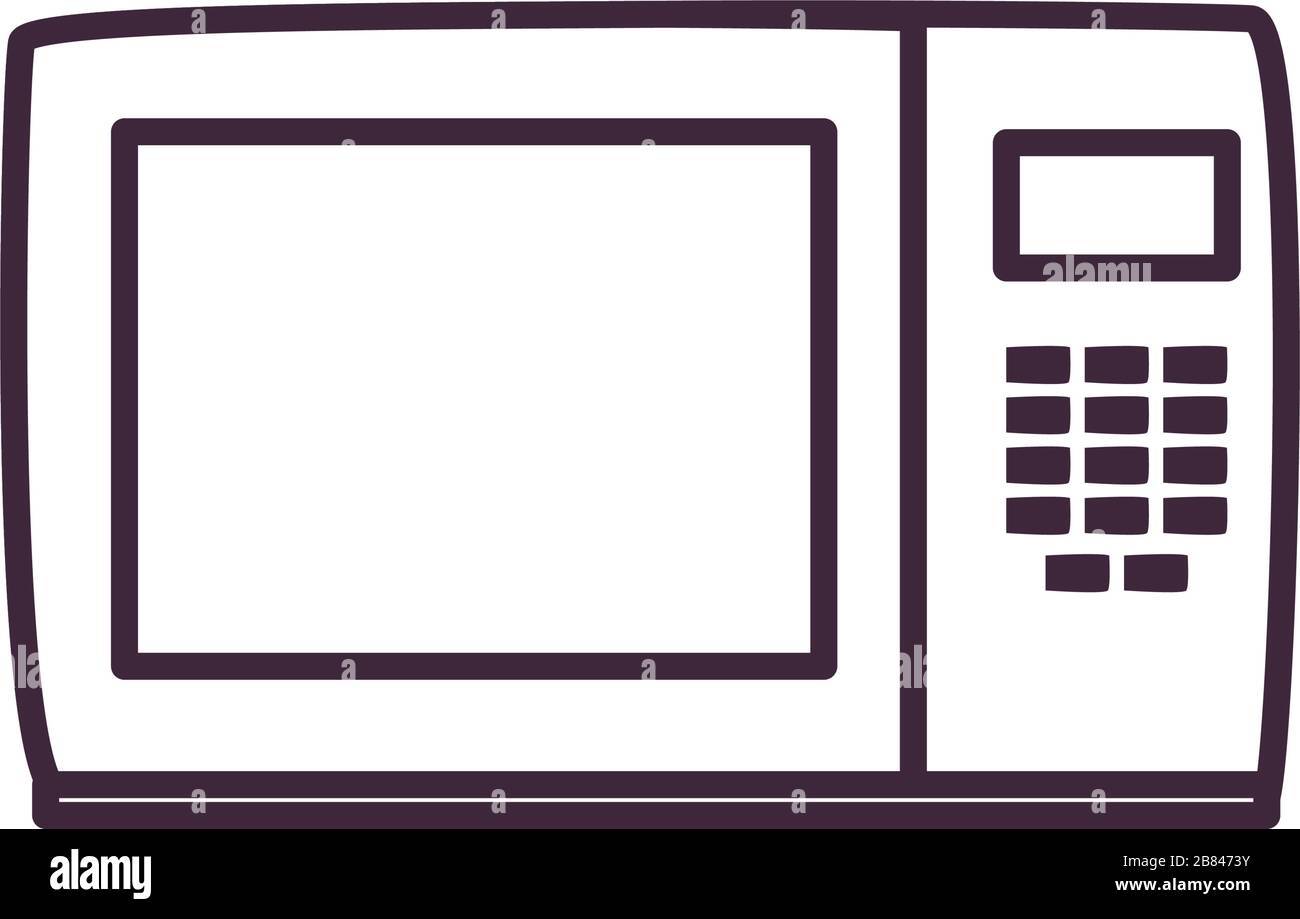 Microwave machine line style icon design, House home electronic ...