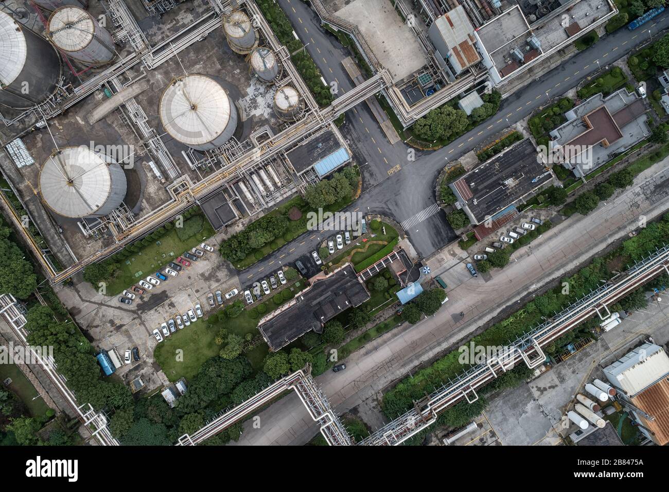 aerial view of industrial buildings Stock Photo - Alamy
