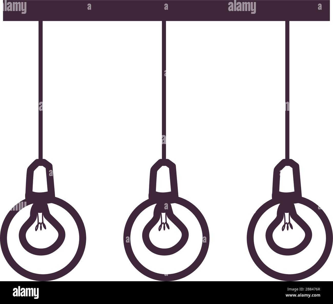 Light bulbs lamp line style icon design, Home room decoration interior ...