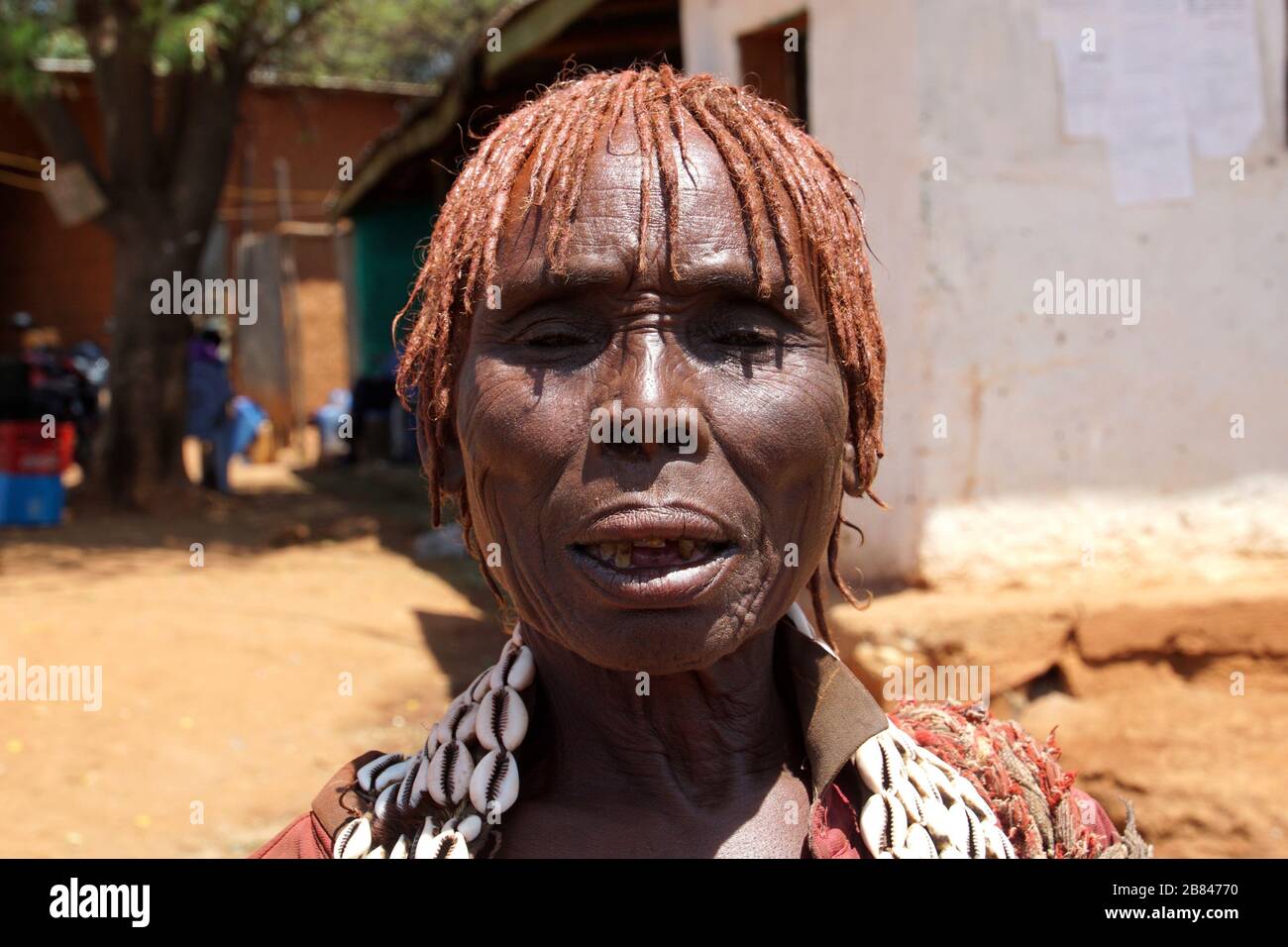 Portrait of a Hamer Woman with Copper -Colored, Buttered Hair Stock ...