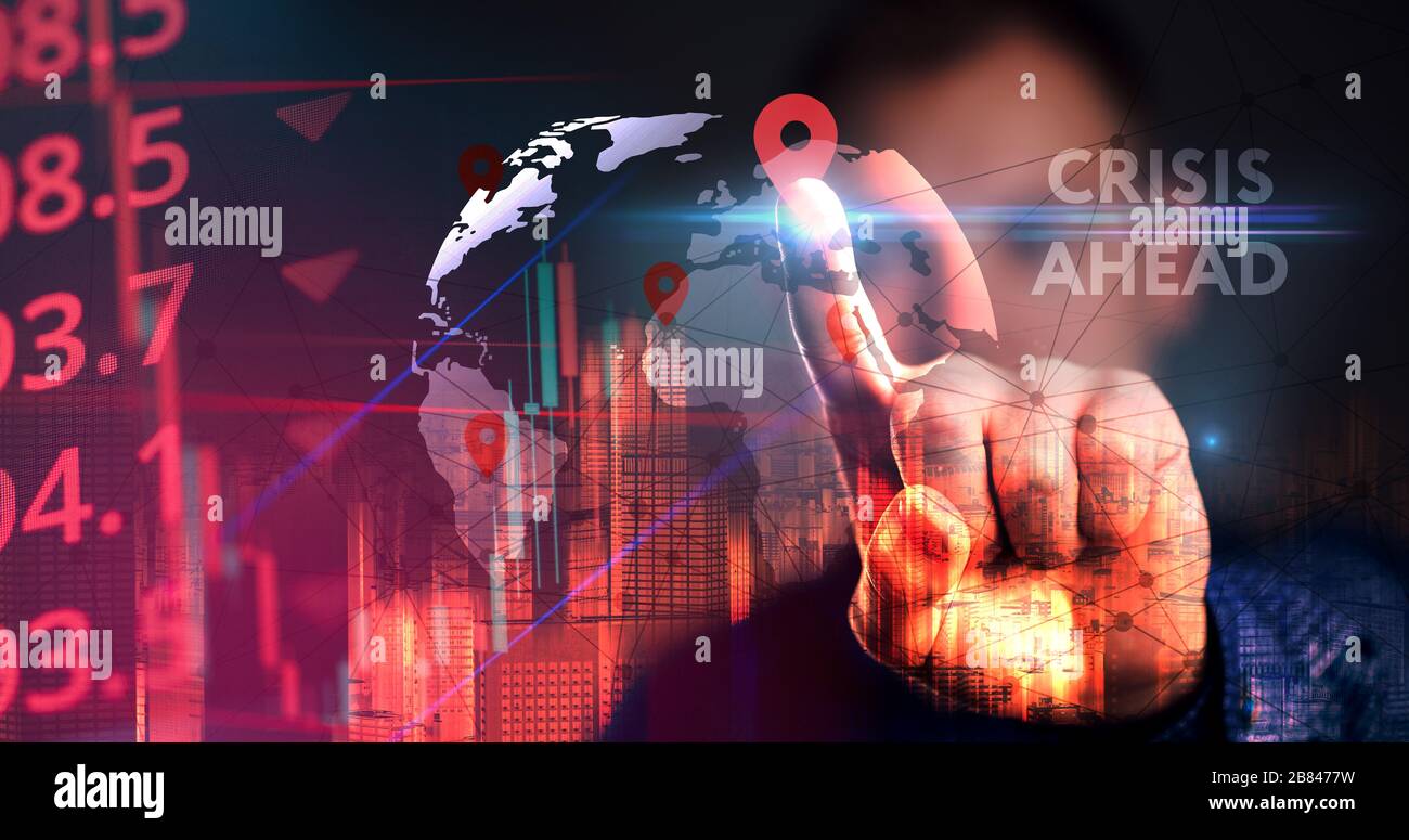 Crisis ahead concept for financial problems, risk and economic ...