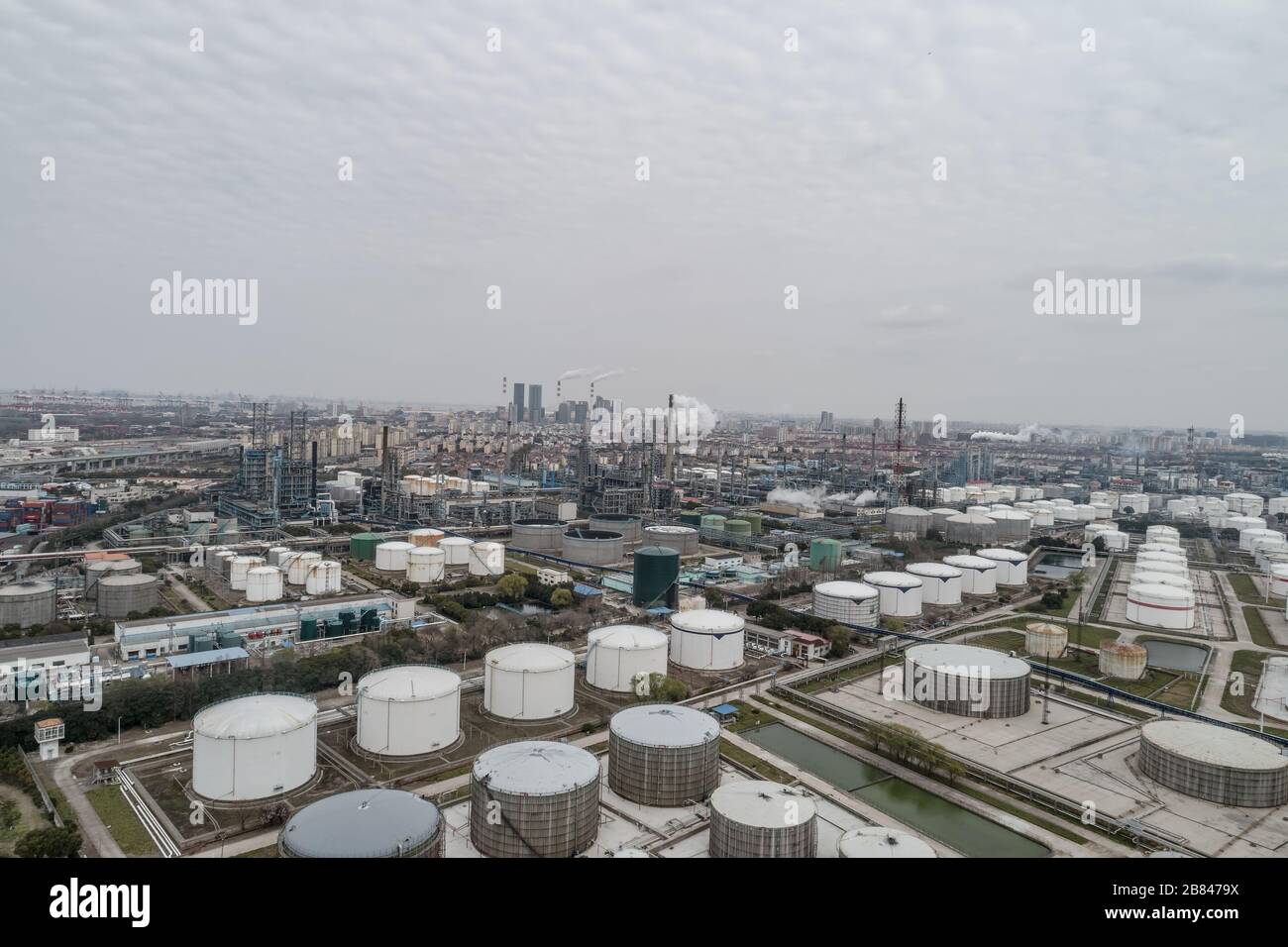 aerial view of industrial buildings Stock Photo - Alamy