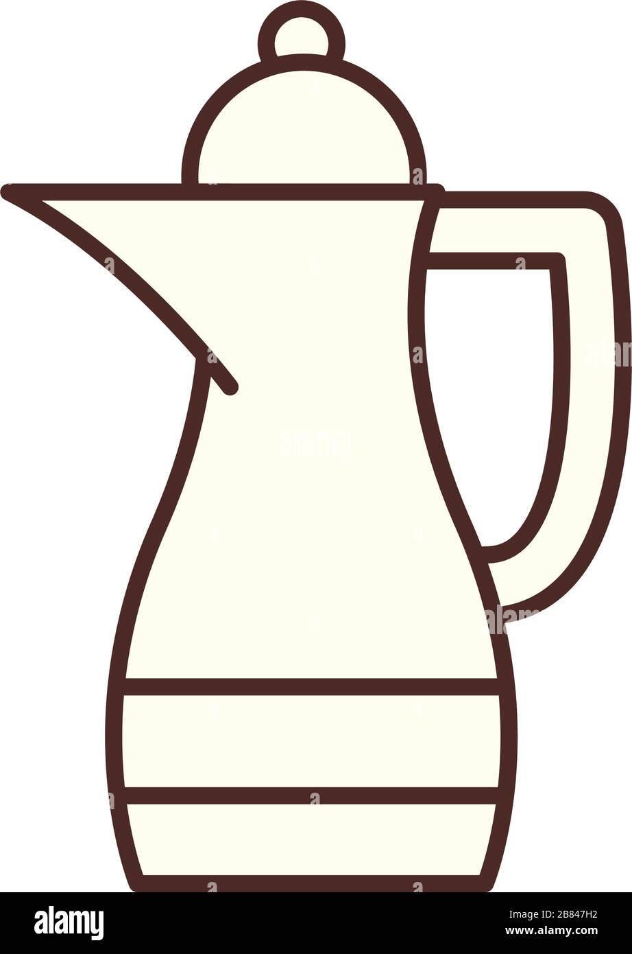 Ramadan kettle line style icon design, Islamic muslim religion culture ...