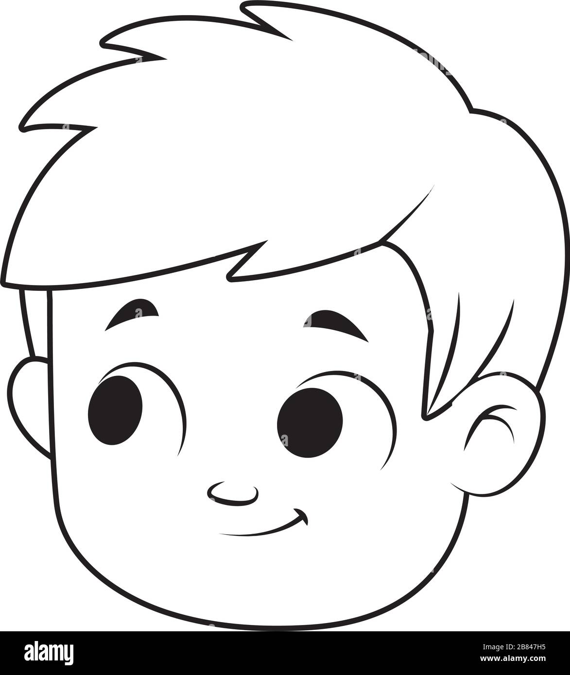 cute little boy head avatar character Stock Vector Image & Art - Alamy