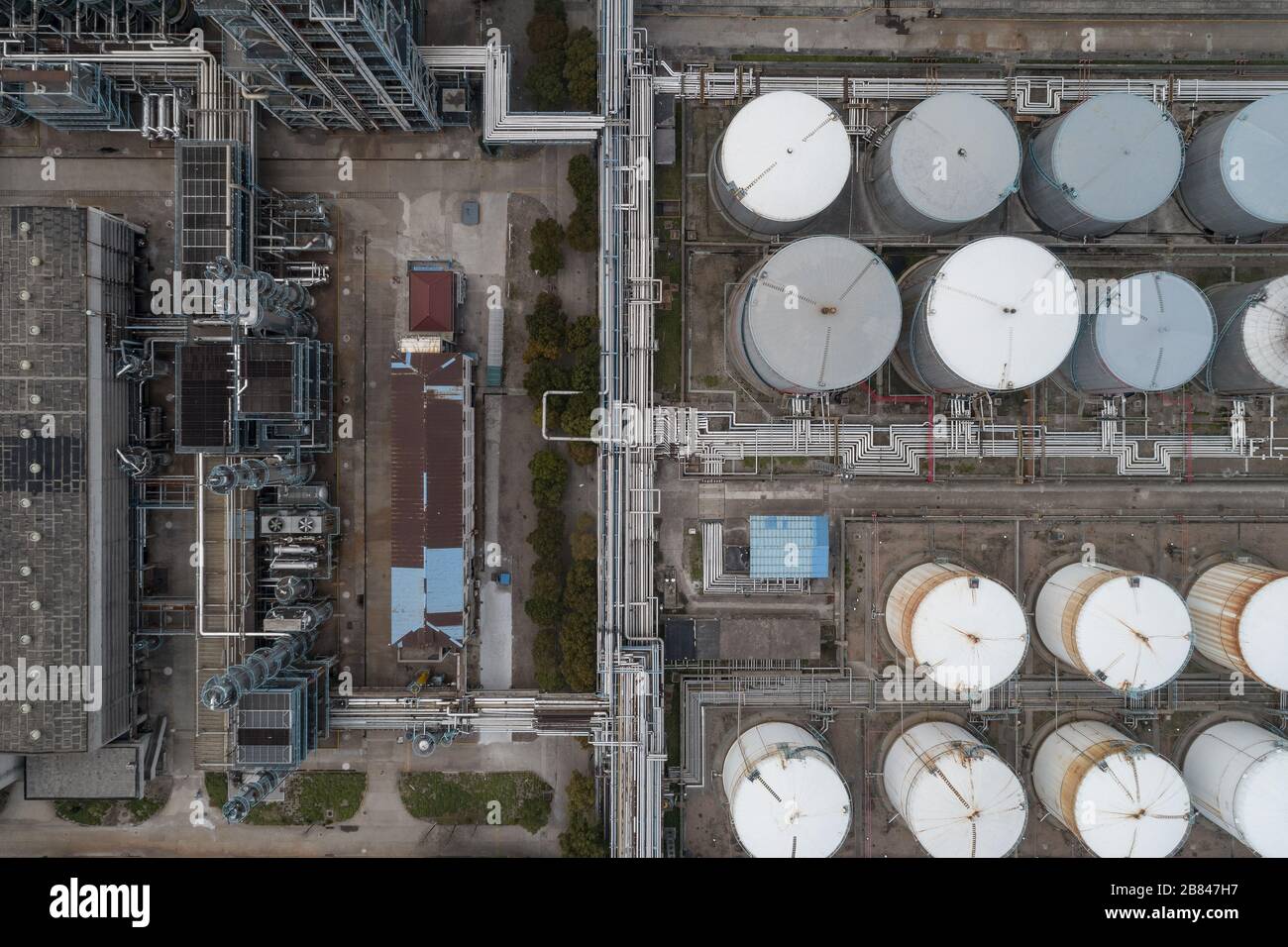 aerial view of industrial buildings Stock Photo - Alamy