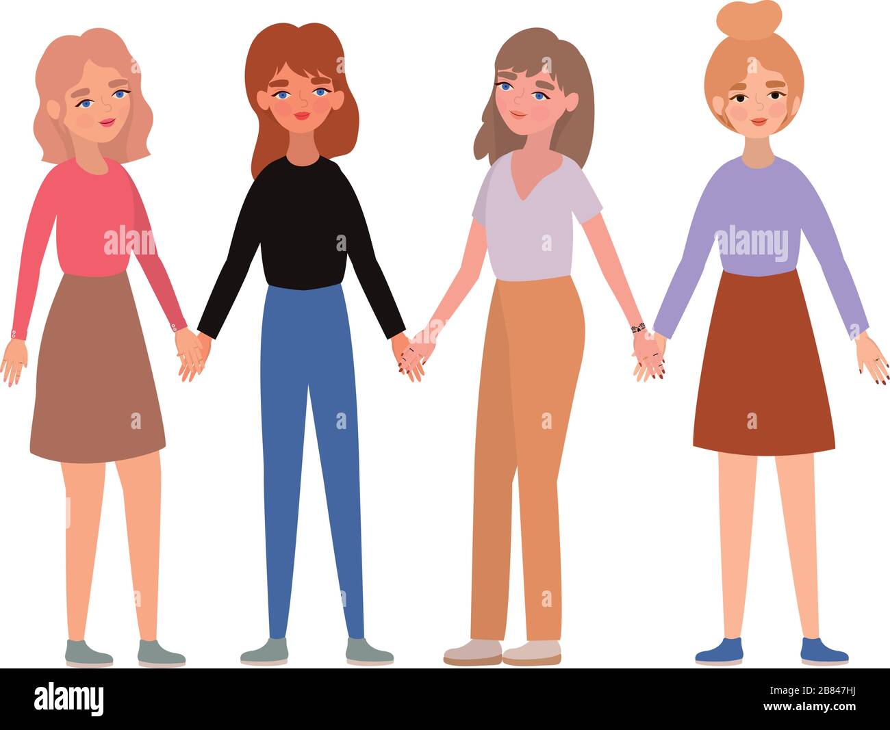 Women holding hands vector design Stock Vector Image & Art - Alamy