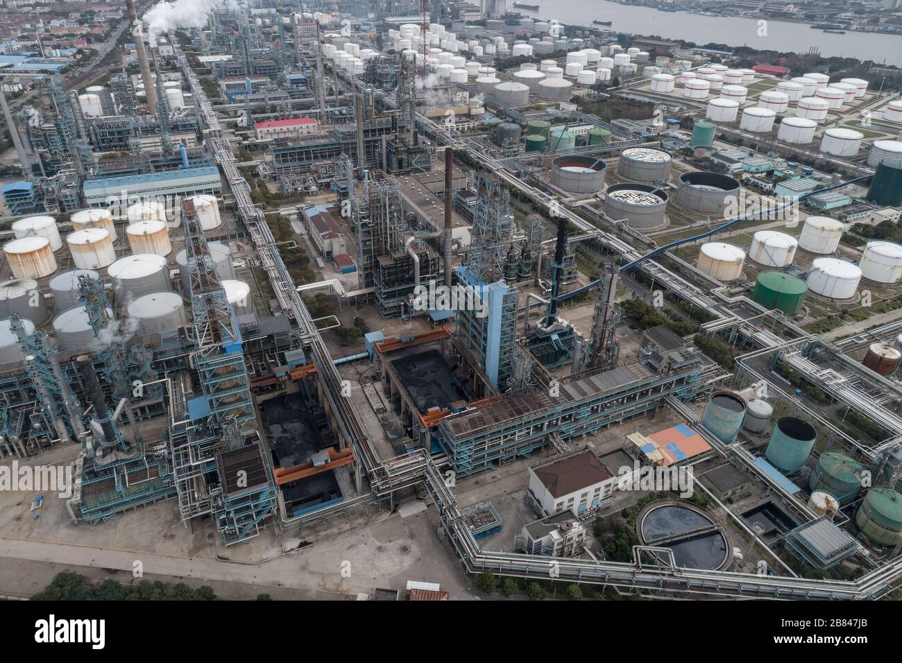 aerial view of industrial buildings Stock Photo - Alamy