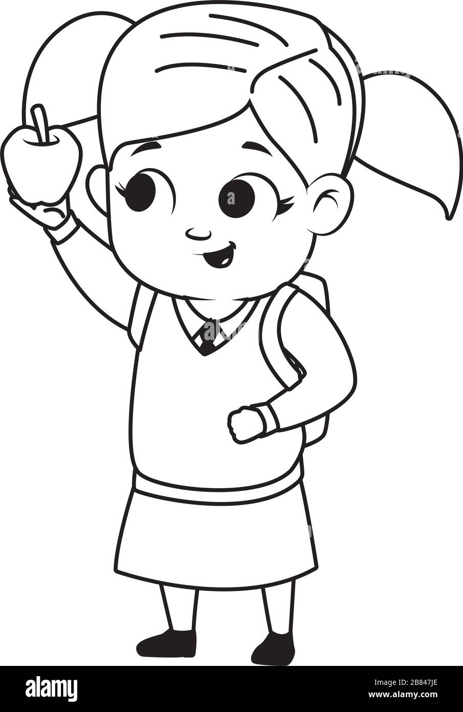 cute little girl with apple avatar character Stock Vector Image & Art ...