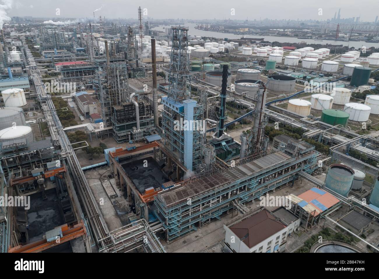 aerial view of industrial buildings Stock Photo - Alamy