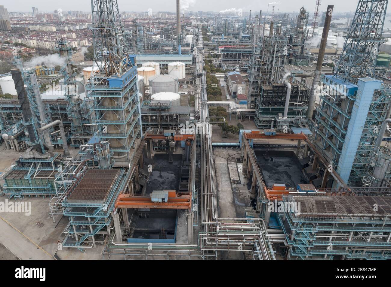 aerial view of industrial buildings Stock Photo - Alamy
