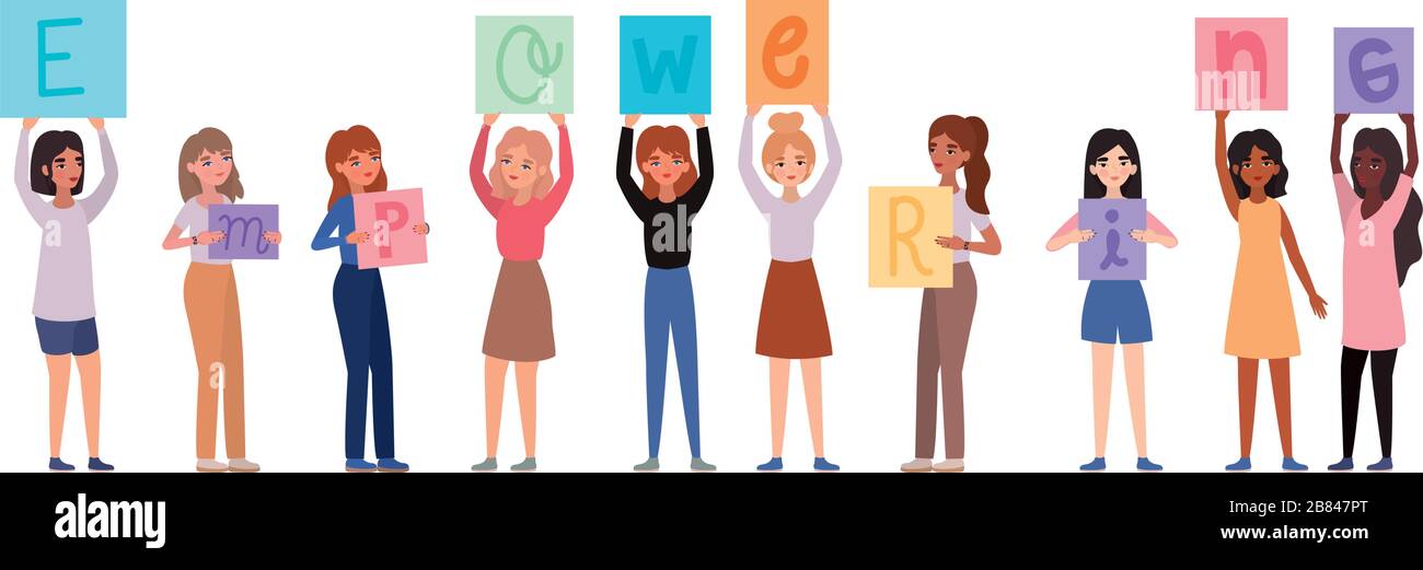 Women with banners vector design Stock Vector Image & Art - Alamy