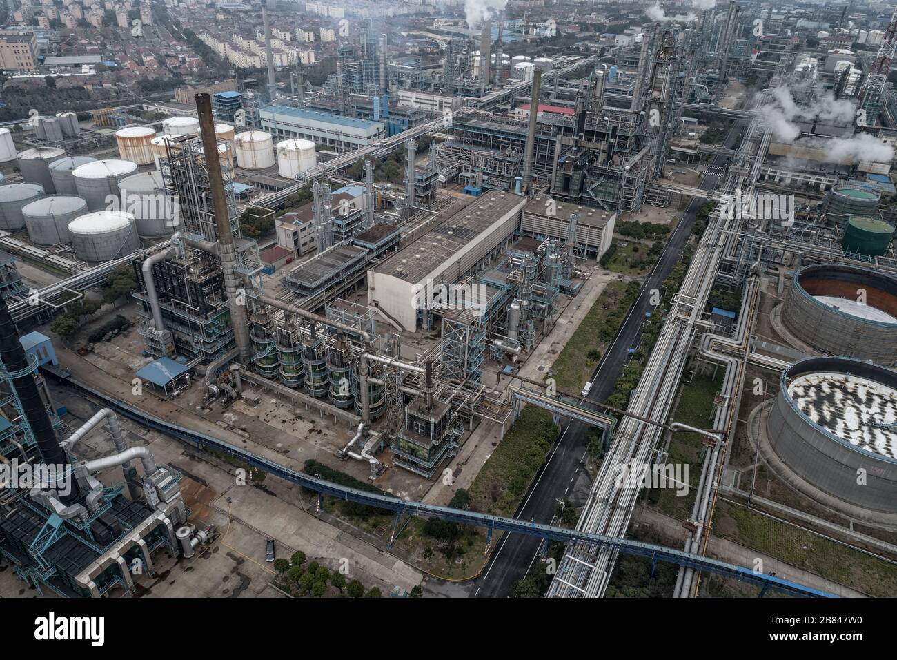 aerial view of industrial buildings Stock Photo - Alamy