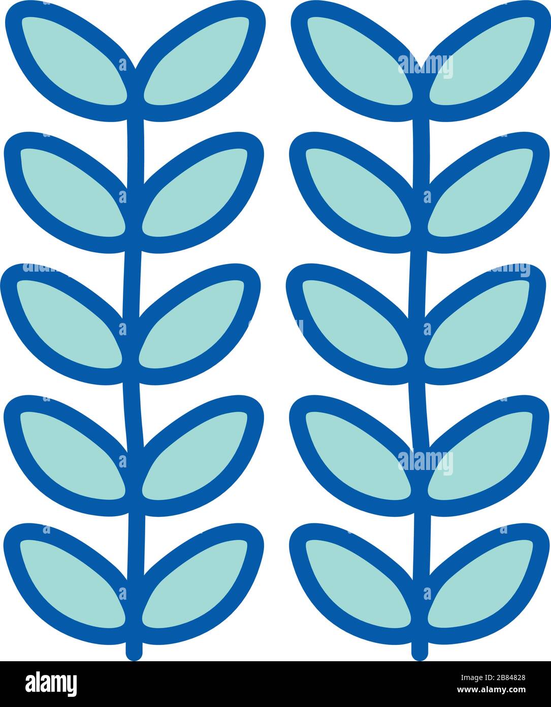 Isolated leaves line and fill style icon vector design Stock Vector ...