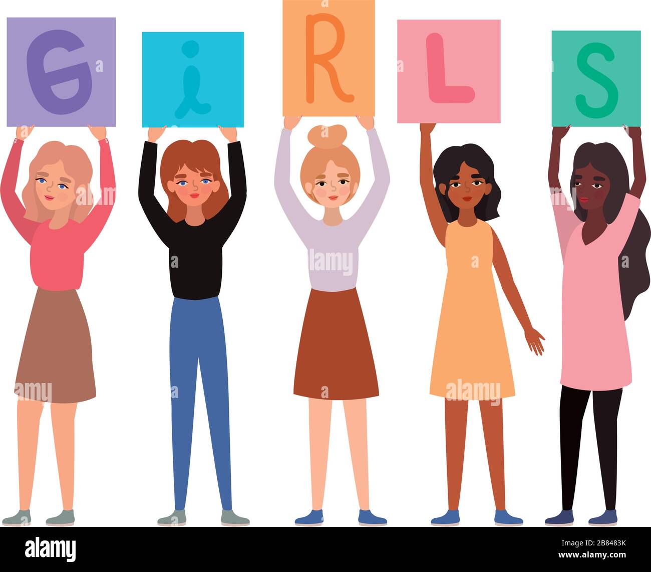 Women with banners vector design Stock Vector Image & Art - Alamy