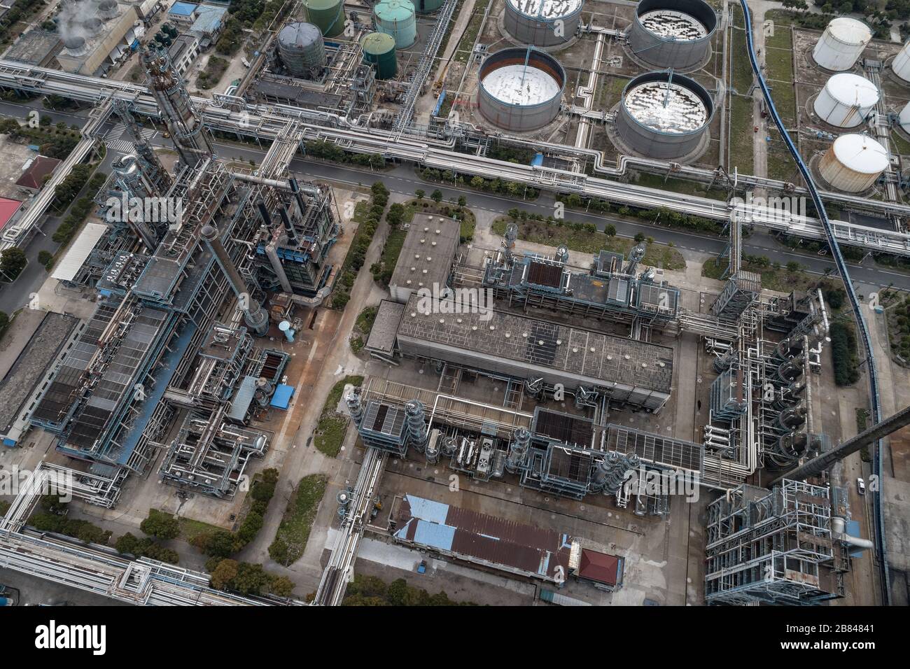 aerial view of industrial buildings Stock Photo - Alamy