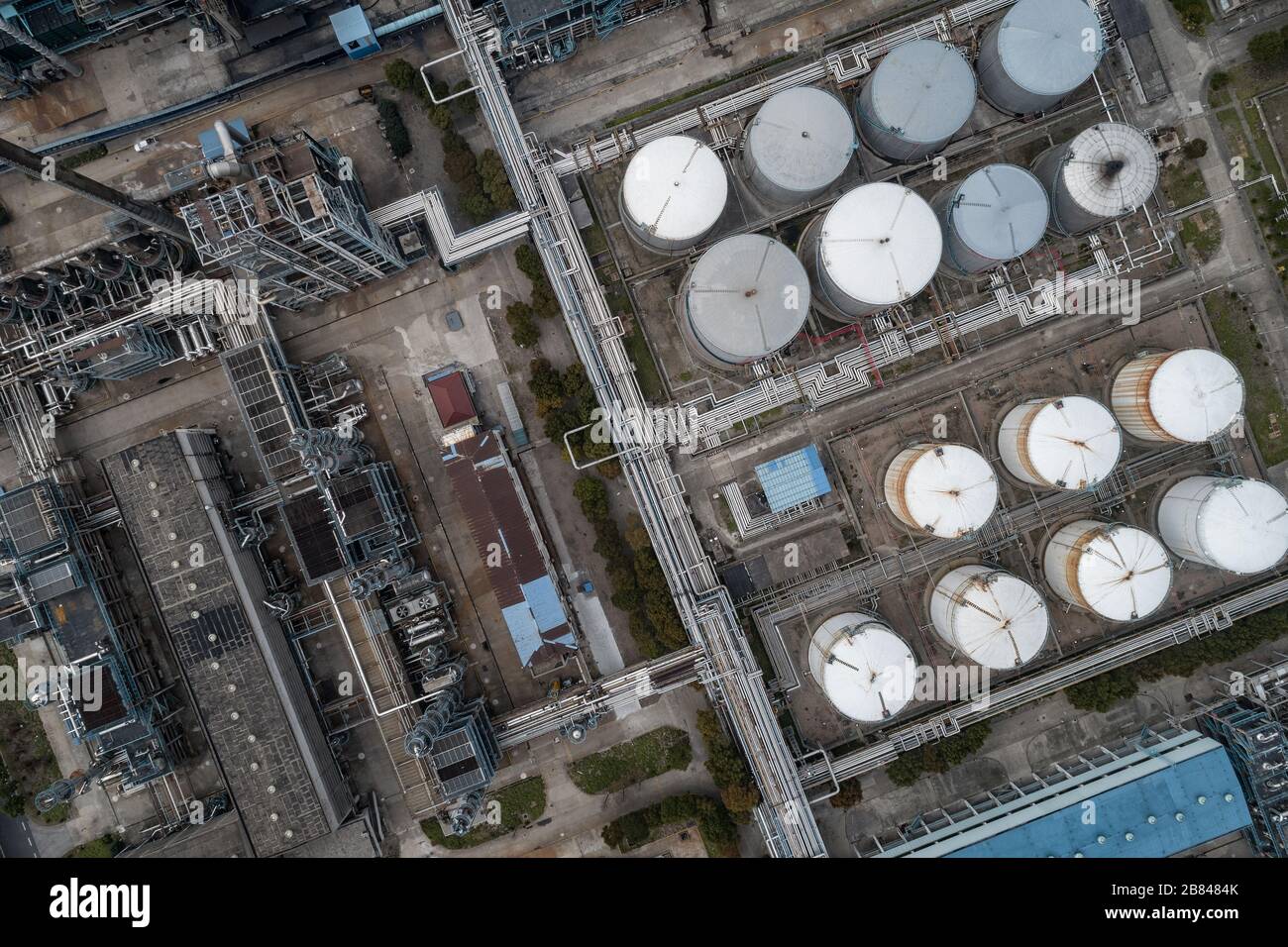aerial view of industrial buildings Stock Photo - Alamy