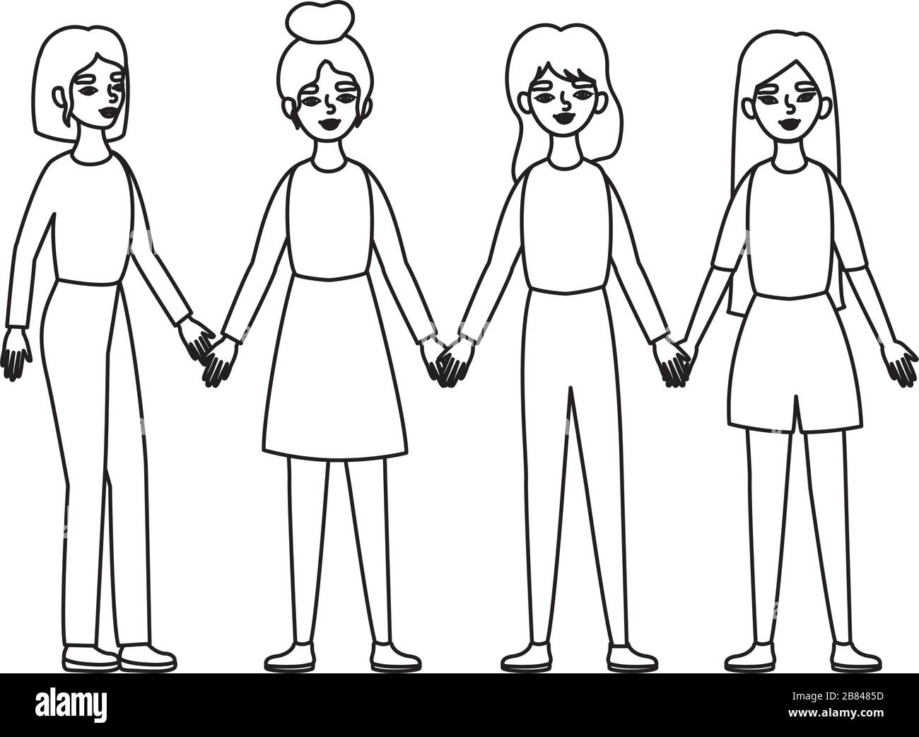 Women holding hands vector design Stock Vector Image & Art - Alamy