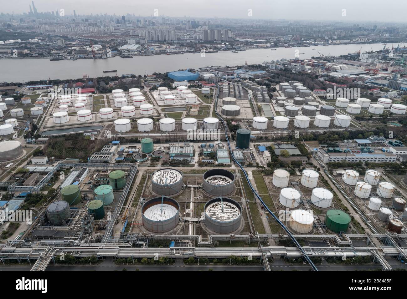 aerial view of industrial buildings Stock Photo - Alamy