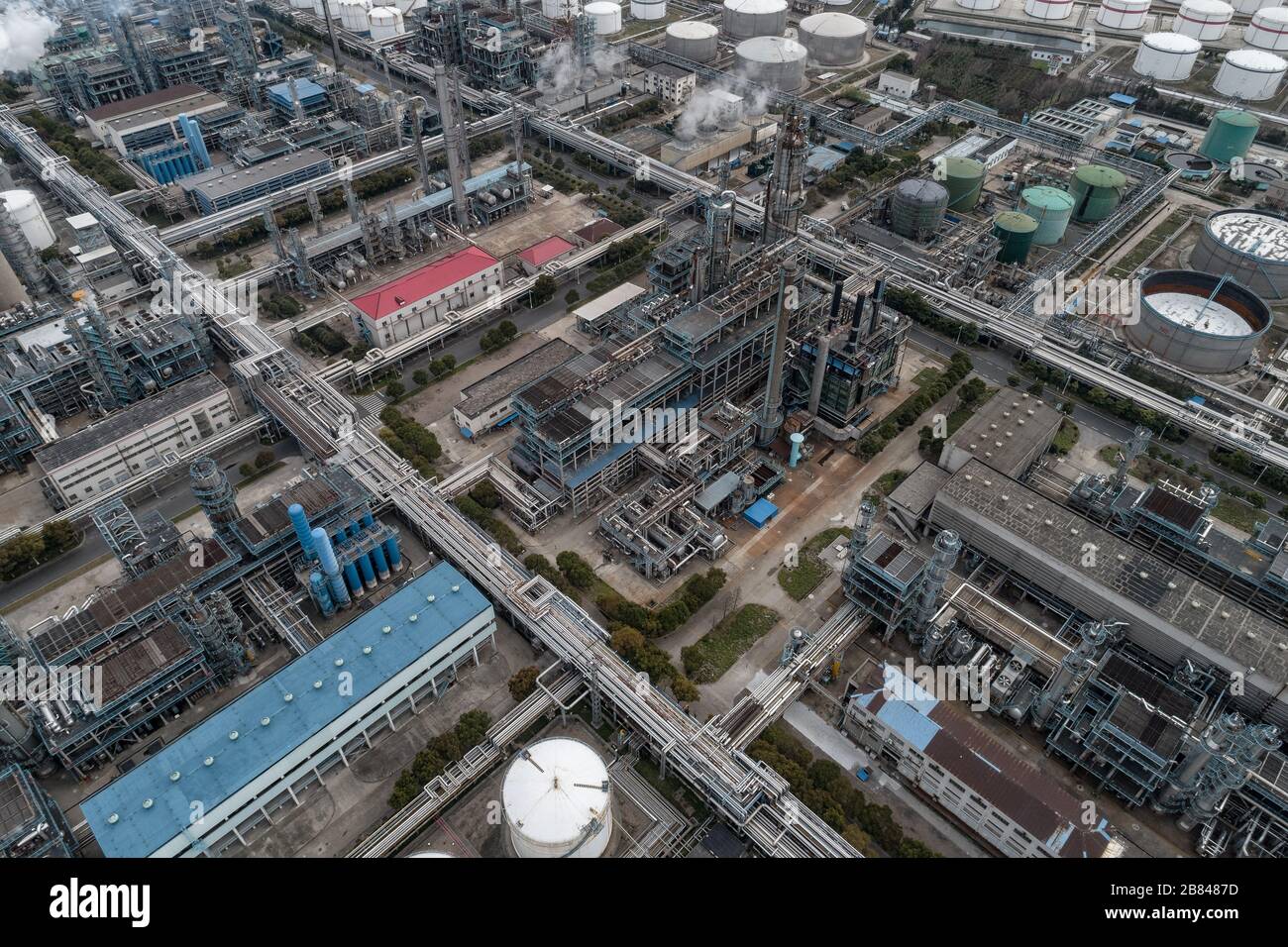 aerial view of industrial buildings Stock Photo - Alamy