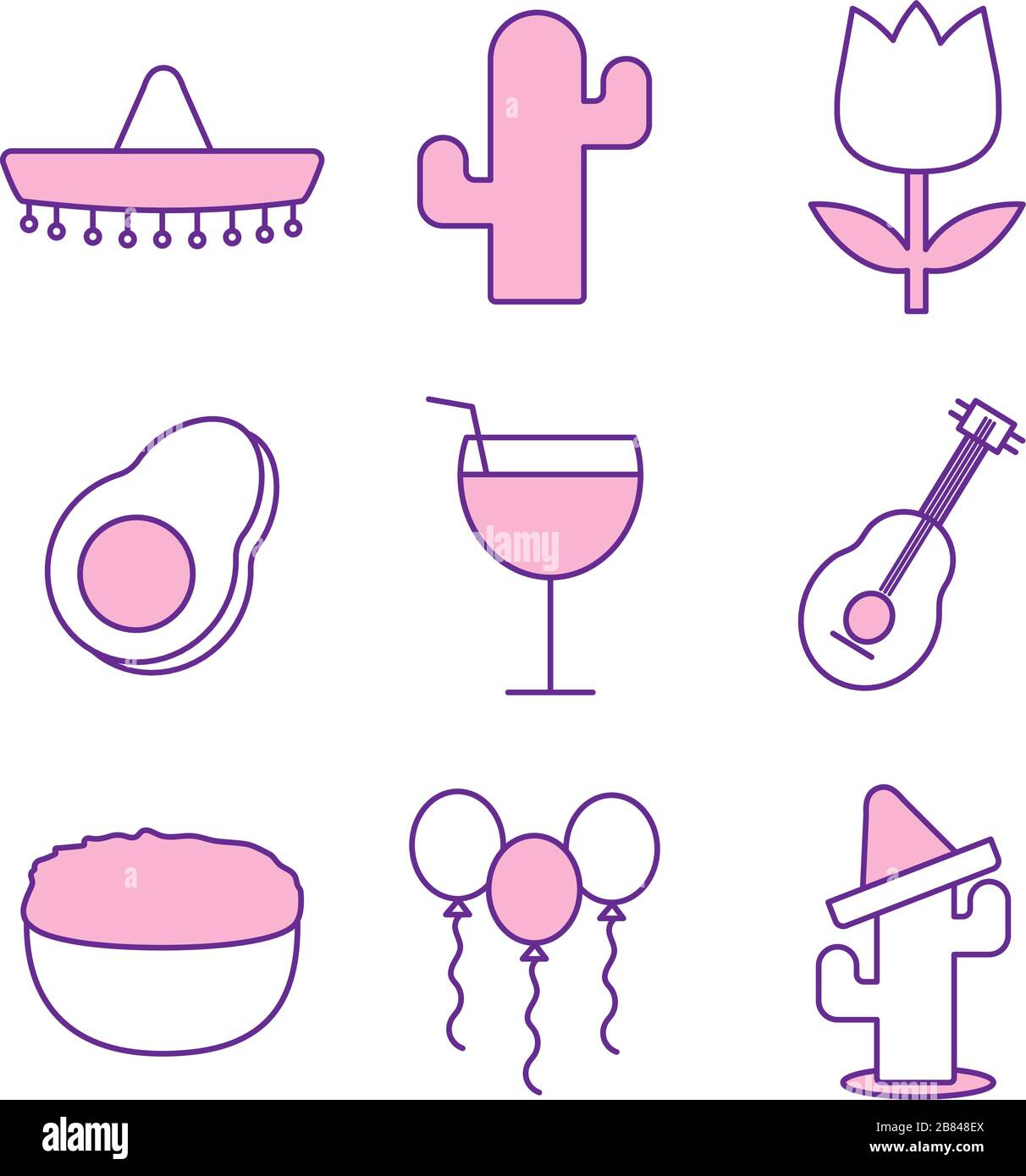 Mexican line style icon set vector design Stock Vector Image & Art - Alamy
