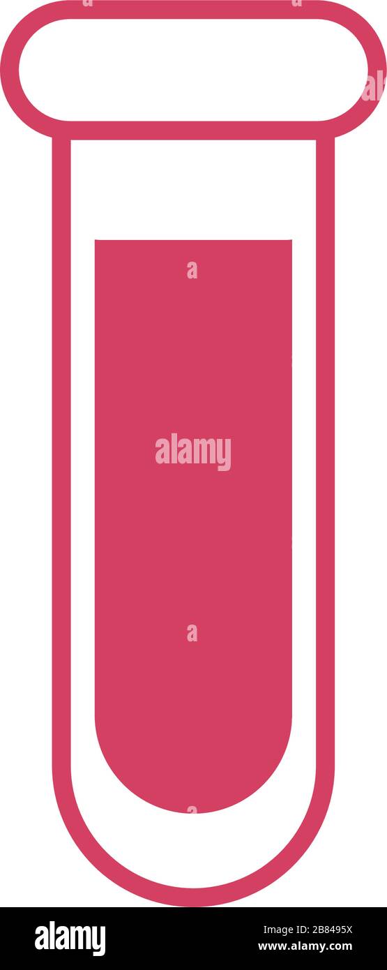 test tube icon, over white background, line style icon, vector ...