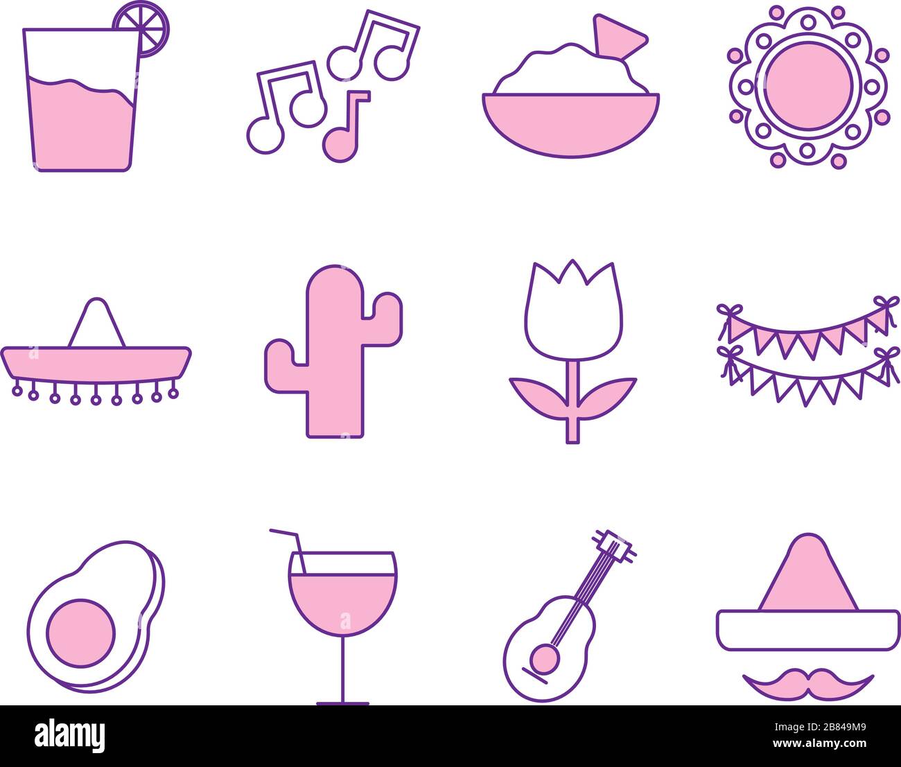 Mexican line style icon set vector design Stock Vector Image & Art - Alamy