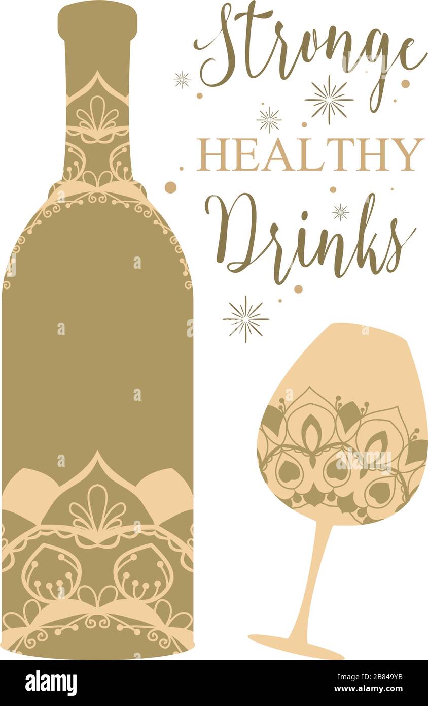 Bottle and glass unique with angela. Vector Stock Vector Image & Art ...