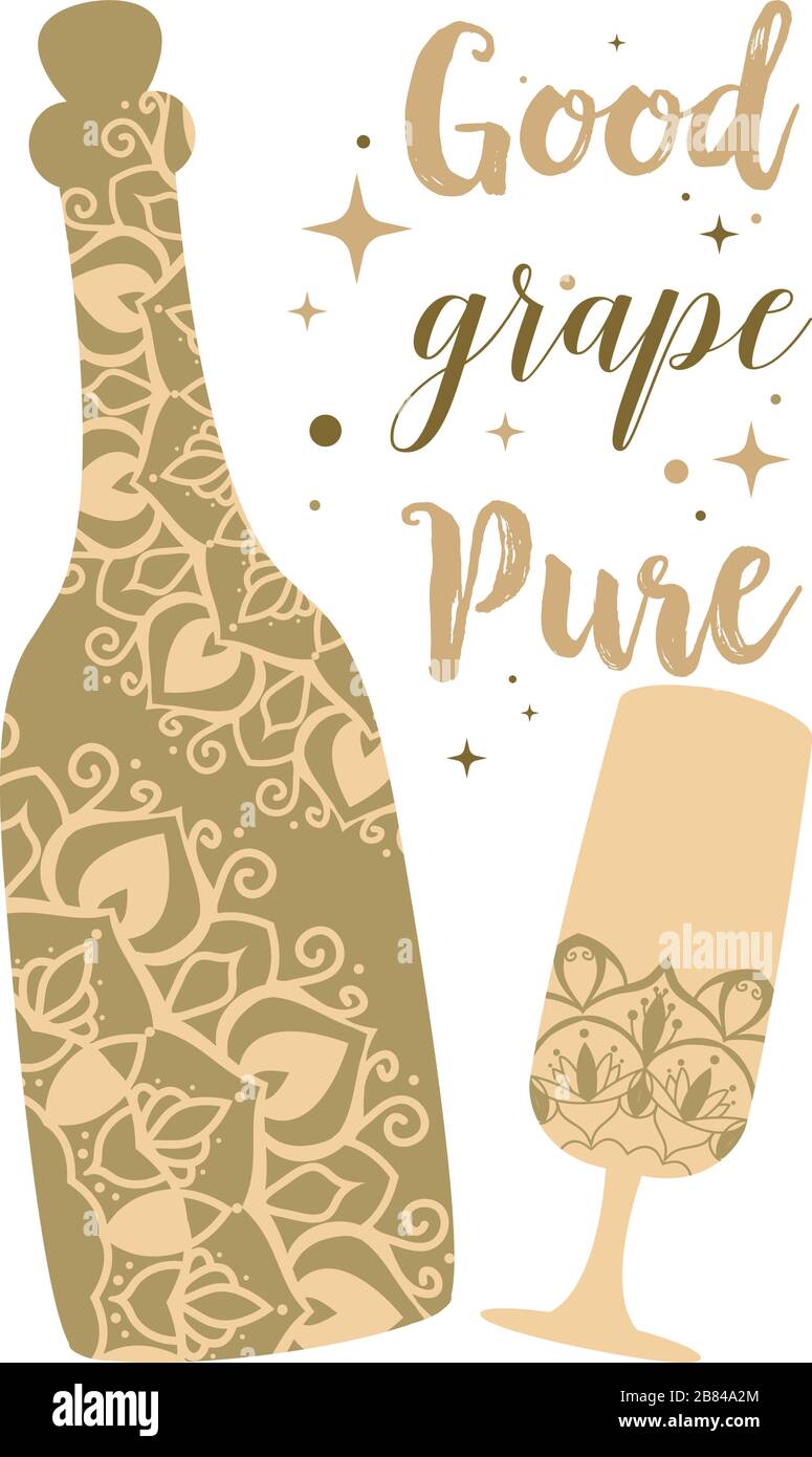 Bottle and glass unique with angela. Vector Stock Vector Image & Art ...