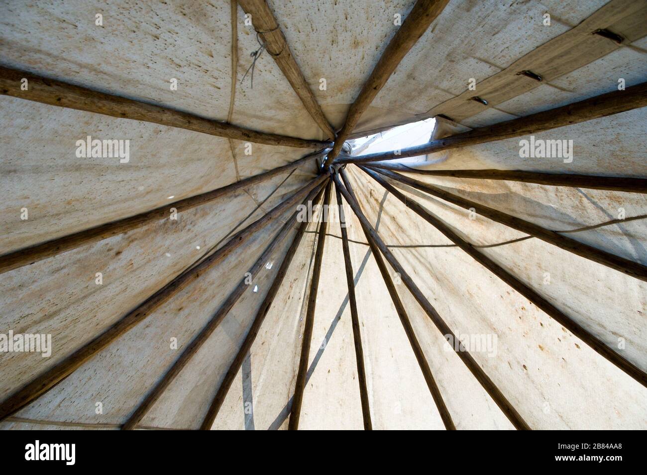 Looking up at the top of a teepee. Adobe RGB Stock Photo - Alamy