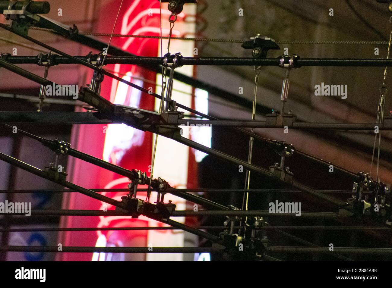 Electric trolley bus cables Stock Photo - Alamy