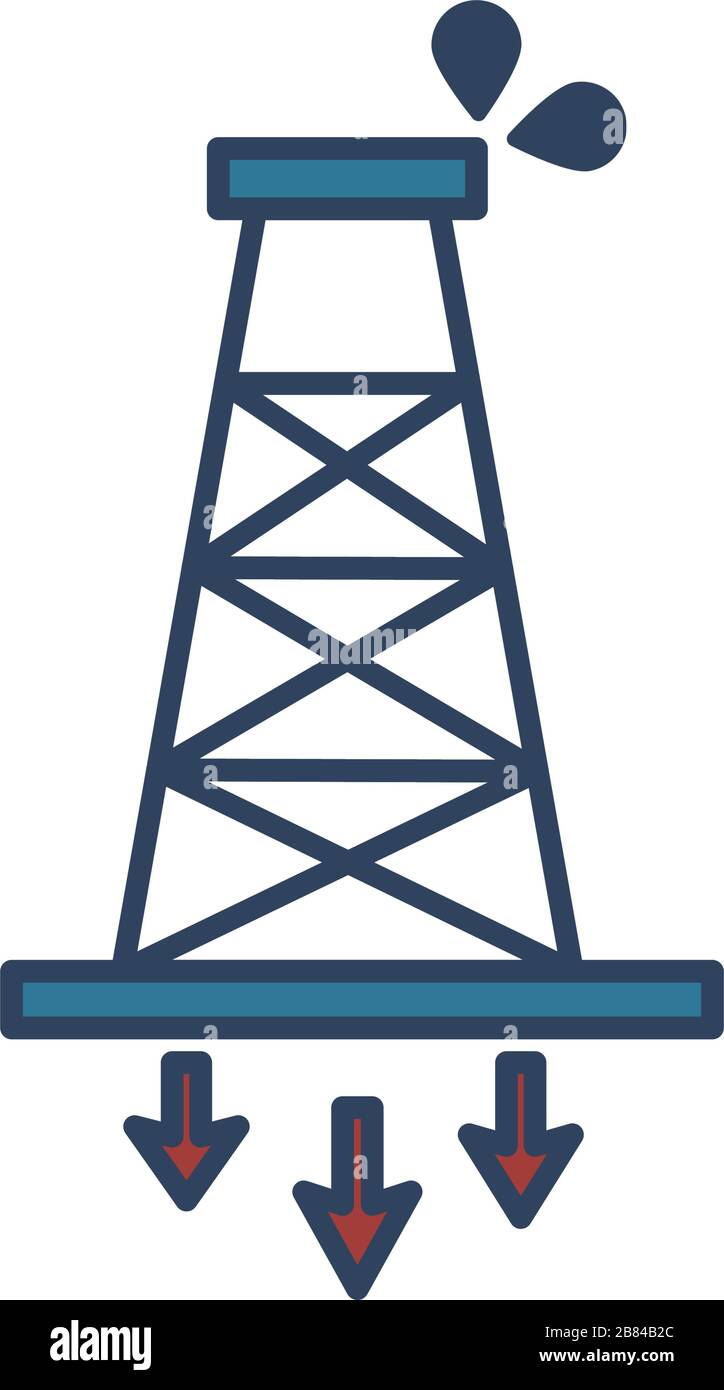 Extraction production tower Cut Out Stock Images & Pictures - Alamy